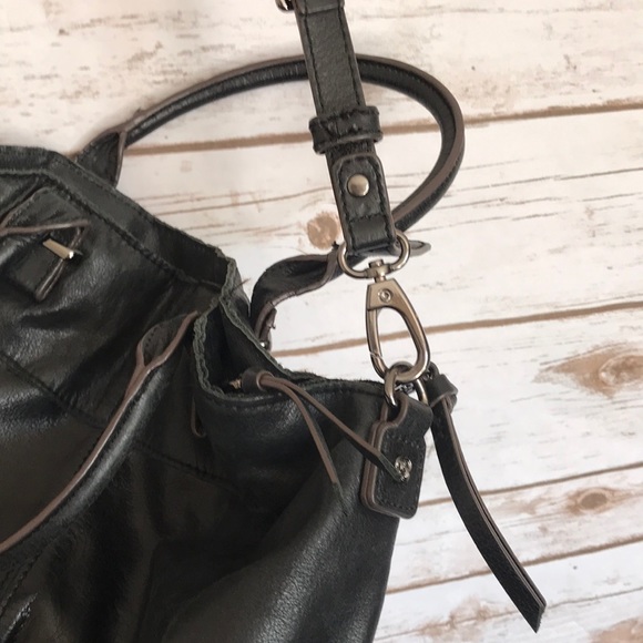 Elliott Lucca | Bags | Elliot Lucca Black Leather Distressed Crossbody ...